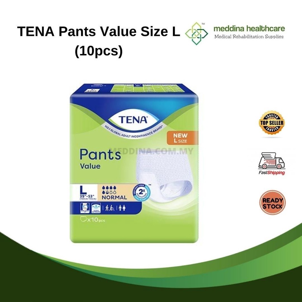 MEDDINA TENA Pants Value Adult Diapers Size L (10pcs) | Shopee Singapore