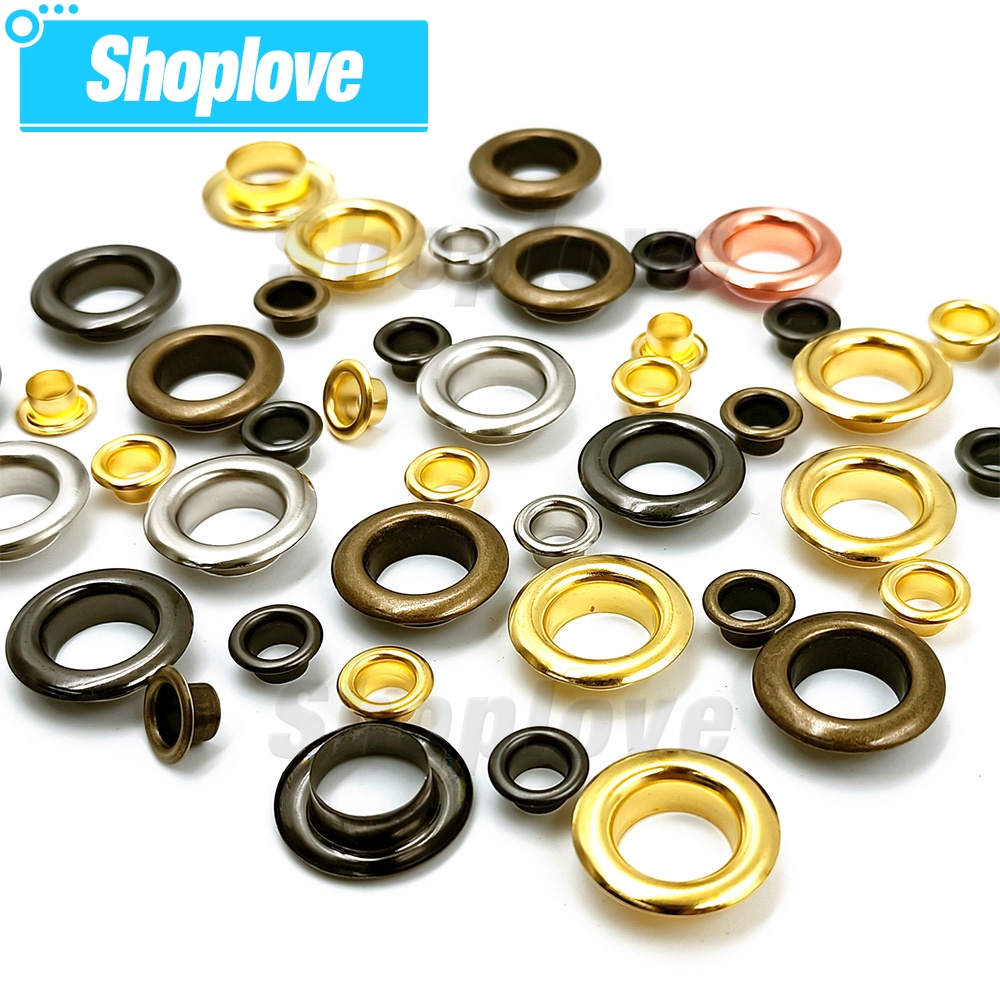 100Pcs 2mm-6mm 5 Colors Hole Metal Eyelets Grommets with Washer for Diy ...