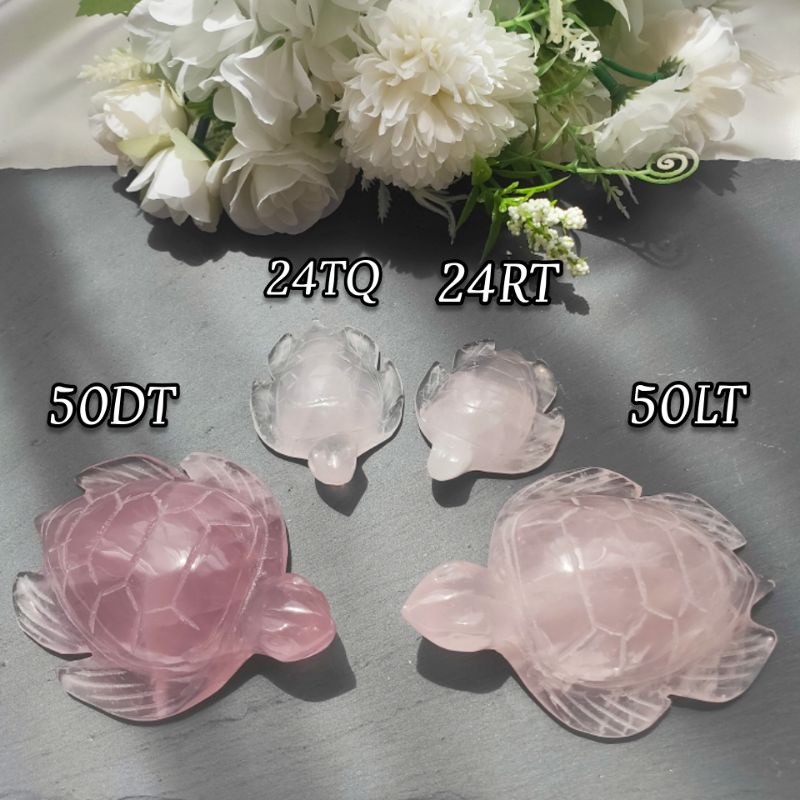 [SG INSTOCK] Rose Quartz Turtles / Carvings with Asterism (Calla ...
