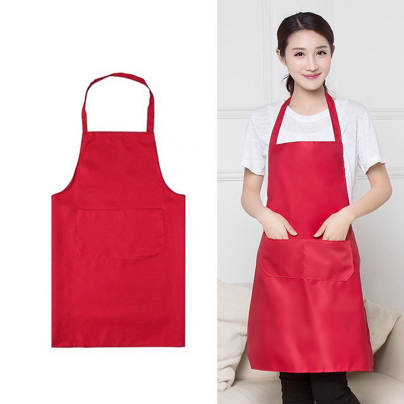 [SG Stock] Waterproof Kitchen Apron Hang Neck Apron Overalls Dirstproof ...