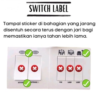 Minimalist Waterproof Switch Sticker / Electric Electrical Label / Suis ...