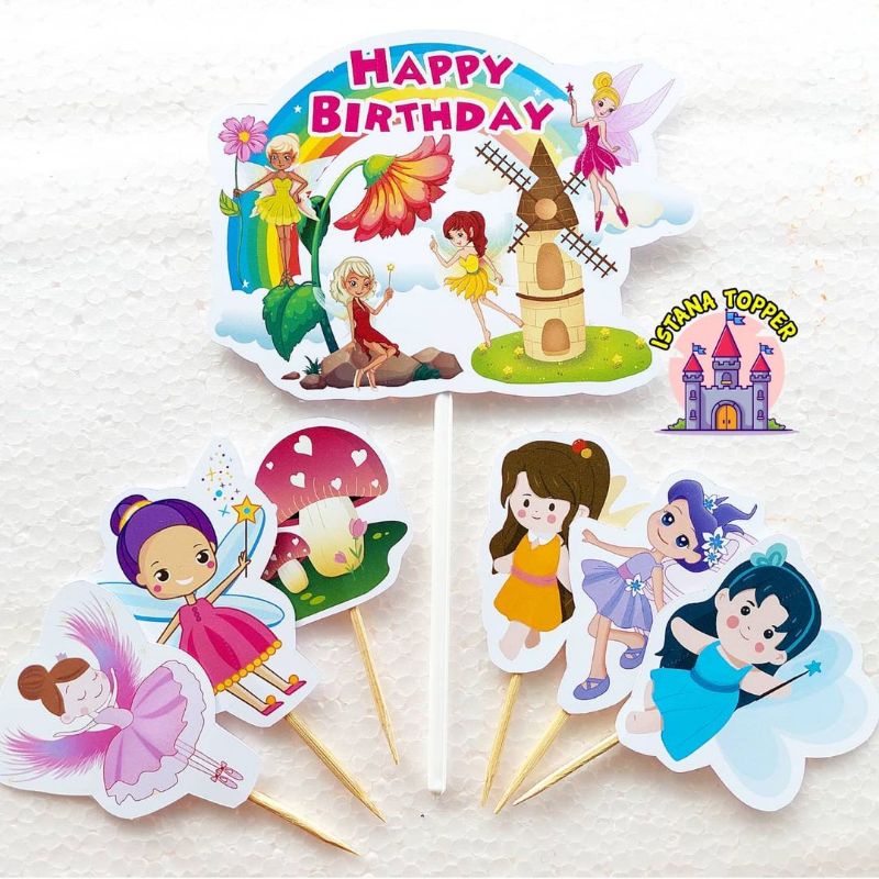 Standart Fairy Theme Cake Topper / Birthday Topper / Birthday Topper ...