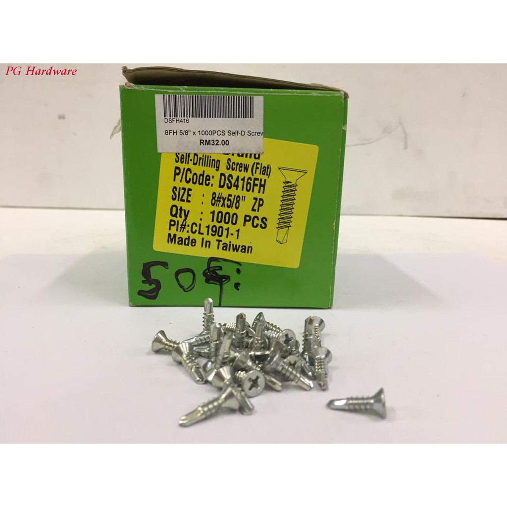 8 x 5/8" Self Drilling Screw ( Flat Head ) | Shopee Singapore