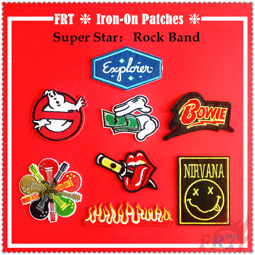 Super Star：Rock Band Iron-on Patch 1Pc NIRVANA / Bowie / Rolling Stones ...