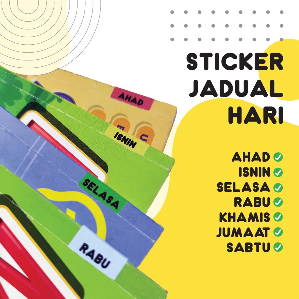 STICKER HARI | STICKER JADUAL HARI | STICKER SEKOLAH | STICKER BUKU ...