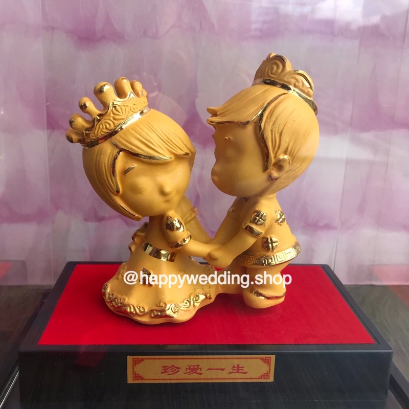 (WA039) Royal Couple Statue / Sangjit Couple Display Statue / Gold ...