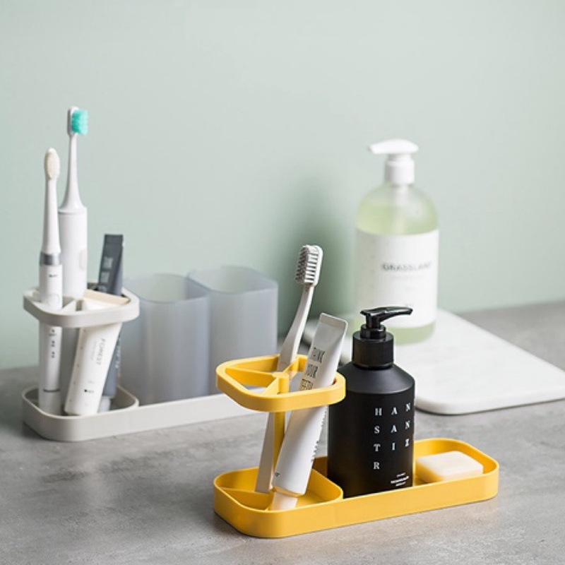 🇸🇬SG Seller Creative Plastic Toothbrush Rack Set Bathroom Toilet Free ...