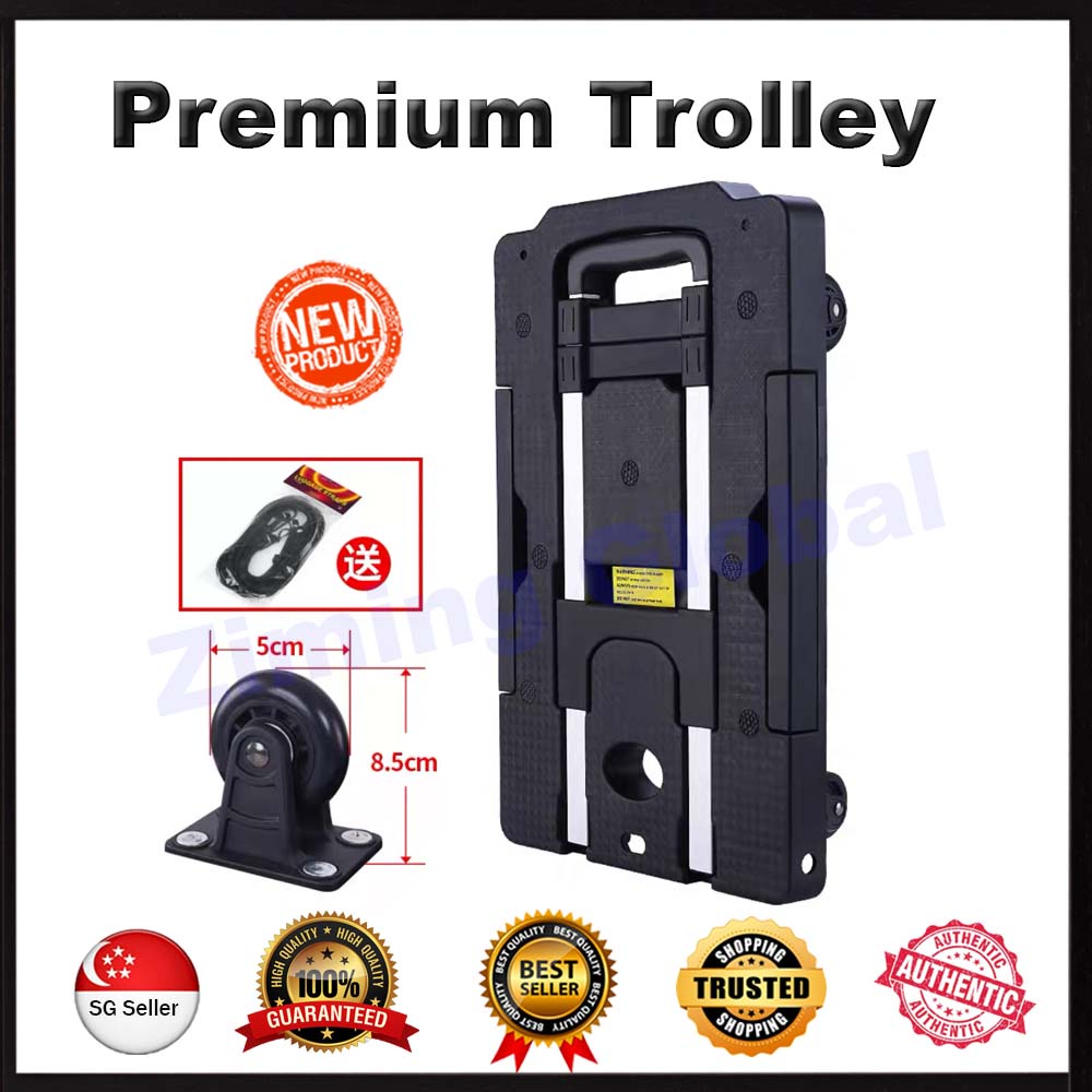 Foldable Trolley/ Portable Small Trolley 5-wheels 200KG Load | Shopee ...