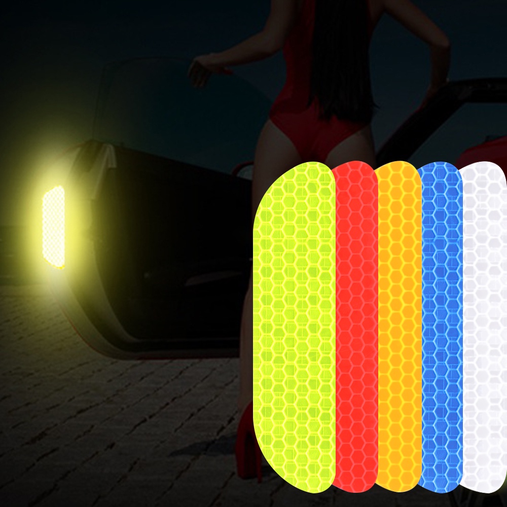 4Pcs Universal Car Reflective Stickers Car Door Wheel Eyebrow Sticker ...