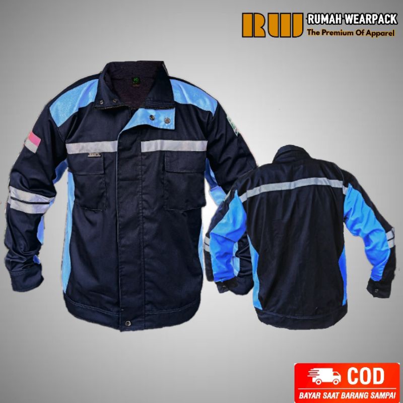 Semi Jacket Safety Wearpack Safety Work Jacket Navy Top with Sky Blue ...