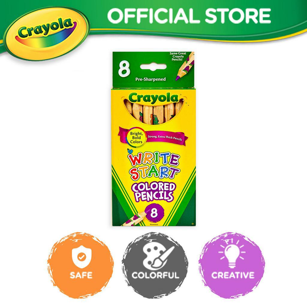 Crayola Write Start Colored Pencils 8 ct, Hexagonal Shape and Extra ...