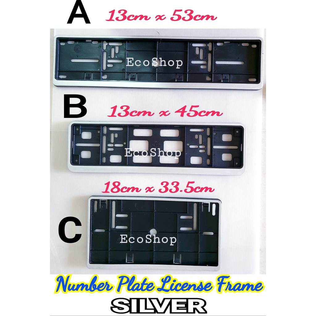 UNIVERSAL CAR LICENSE PLATE FRAME NUMBER PLATE HOLDER (SILVER) | Shopee ...