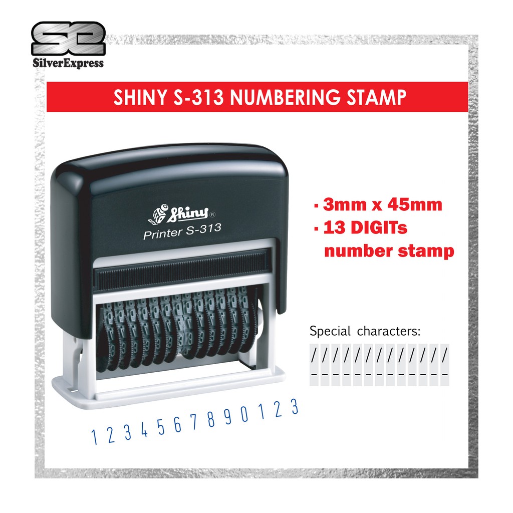13 DIGIT NUMBER STAMP / 13 BAND / S313 SHINY NUMBERING STAMP / SELF INKING STAMP / RUBBER STAMP ...