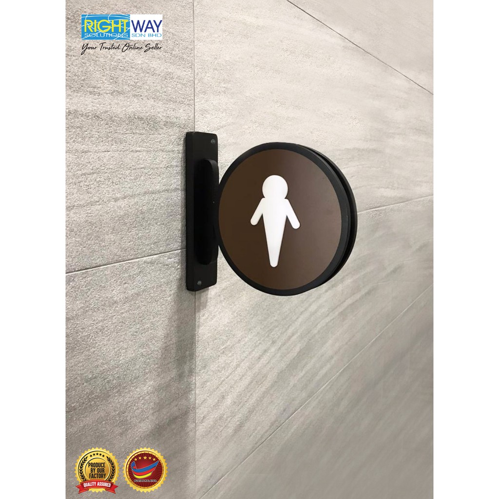 Men 3D Round Toilet Sign Door Accessories Symbol Sign Foamboard with ...