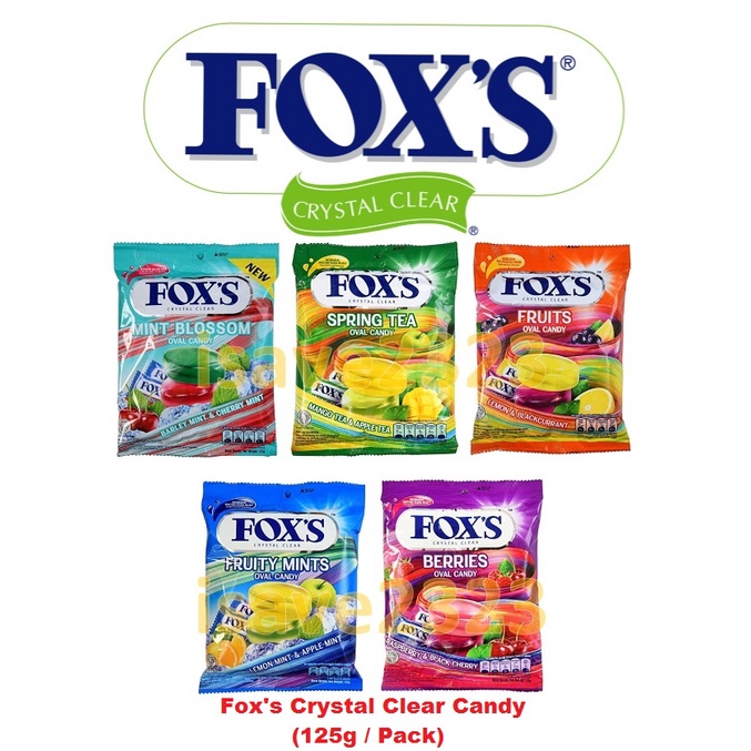 Fox's Crystal Clear Candy Oval Candy (125g / Pack) - 5 Flavours ...