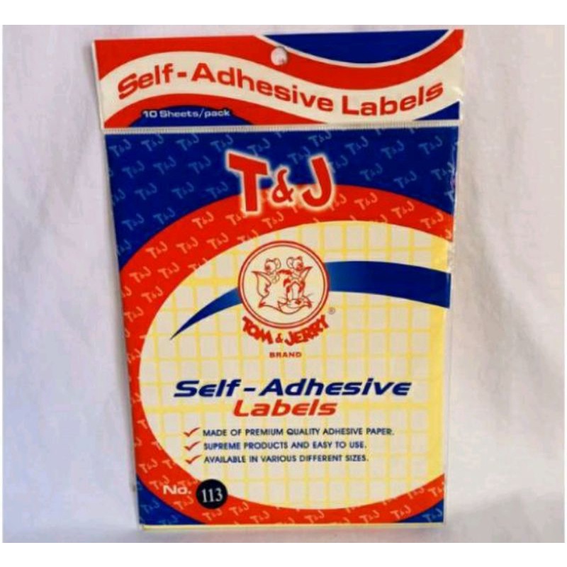 PUTIH Tom&jerry Label Plain White Stickers No. 113, 107, 109, 123 1 ...