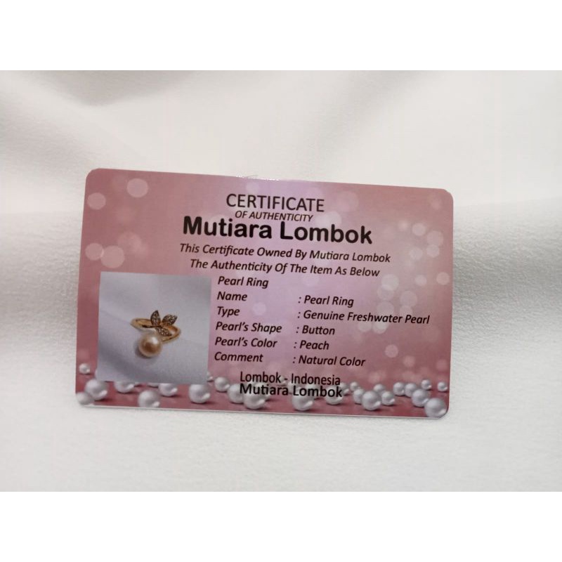 Pearl Lombok Certificate Pearl Letter Certificate Certificate Additional Certificate