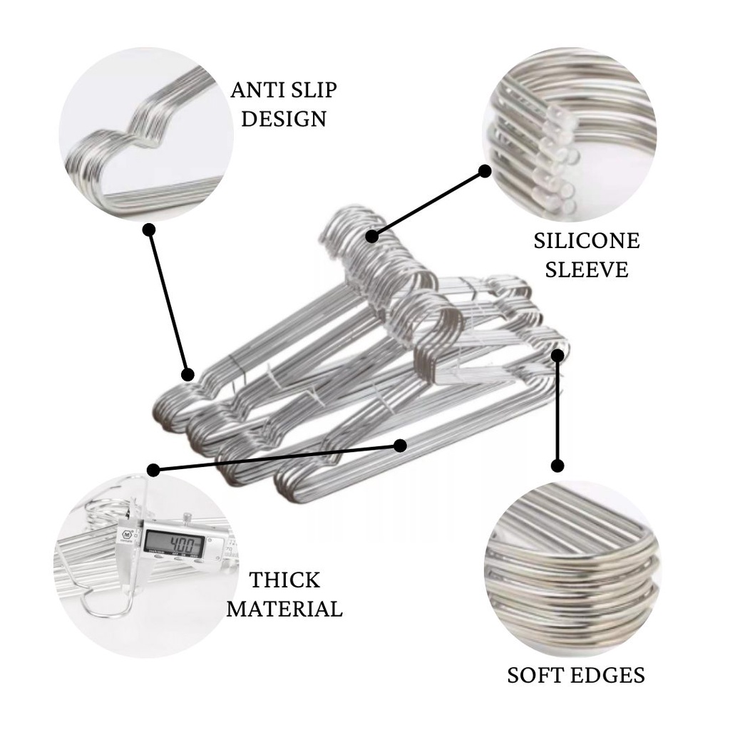 🇸🇬KOMANO™🔥Stainless Steel Hangers🔥Anti Stain Heavy Duty🔥Rust Free🔥Metal ...