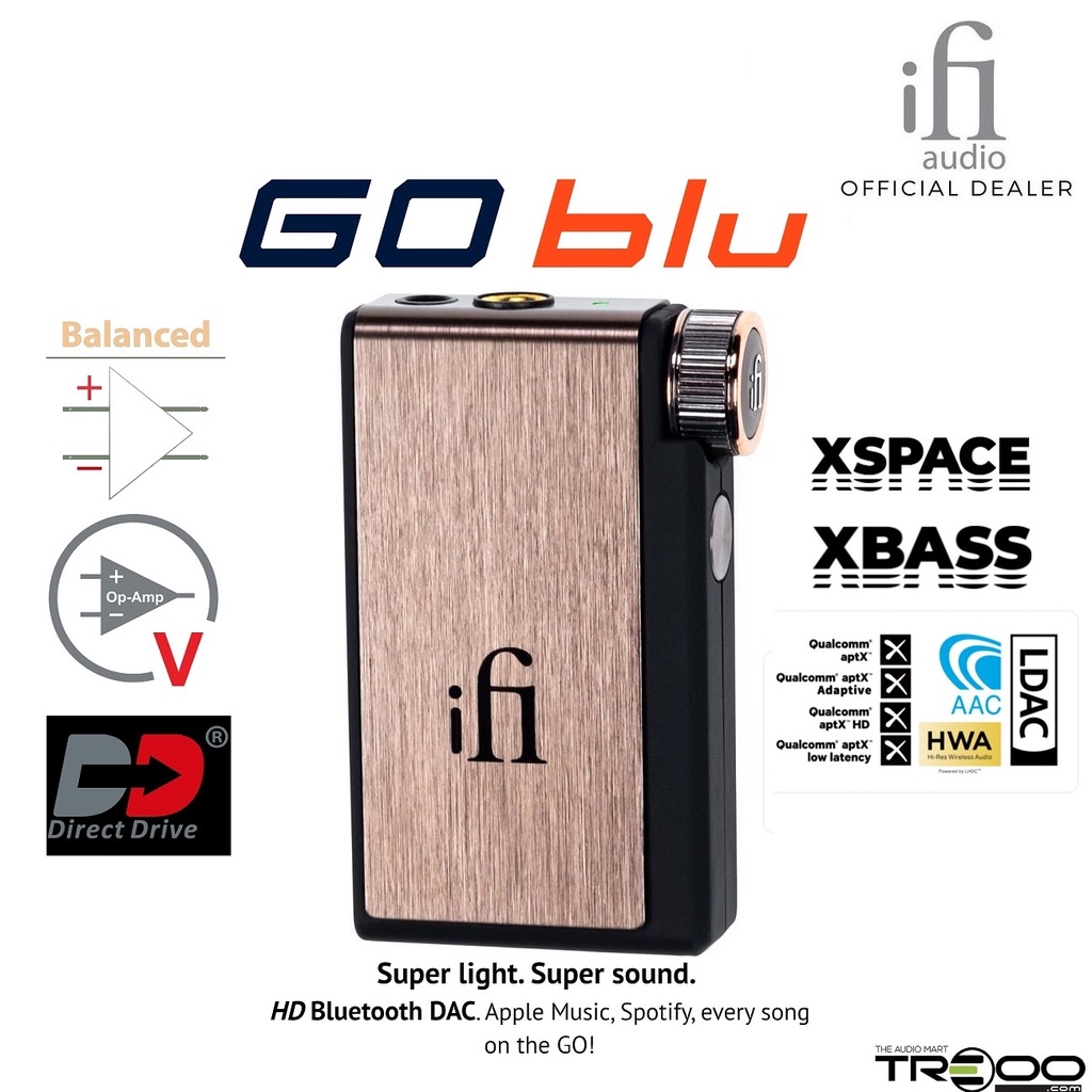 iFi GO blu Wireless Bluetooth Portable Headphone Amplifier & USB DAC ...