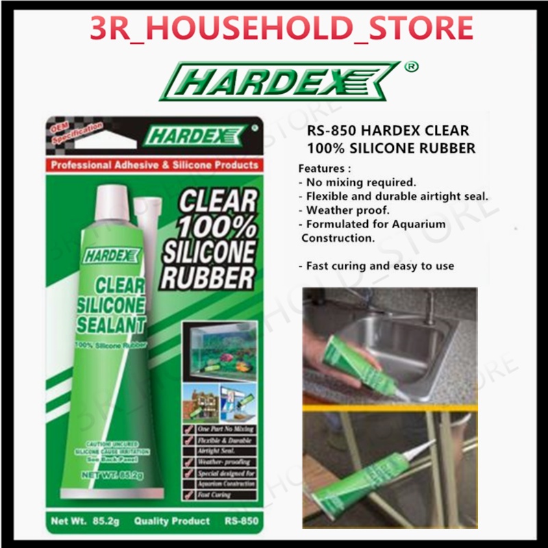 HARDEX RS850 CLEAR SILICONE GUM glass home car gam kaca gam tangki ikan ...