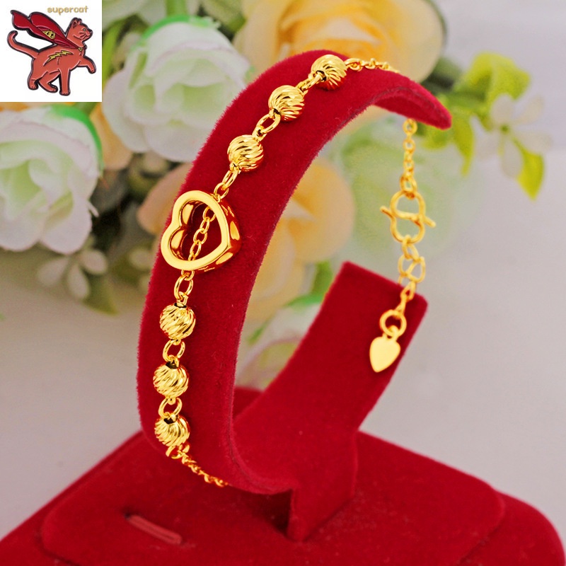 916 Gold bracelt for women Love Transfer Bead Bracelet Lady | Shopee ...