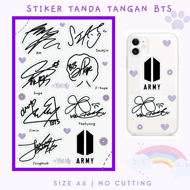 Bts TTD KPOP BTS SIGNATURE SIGN STICKER | Shopee Singapore