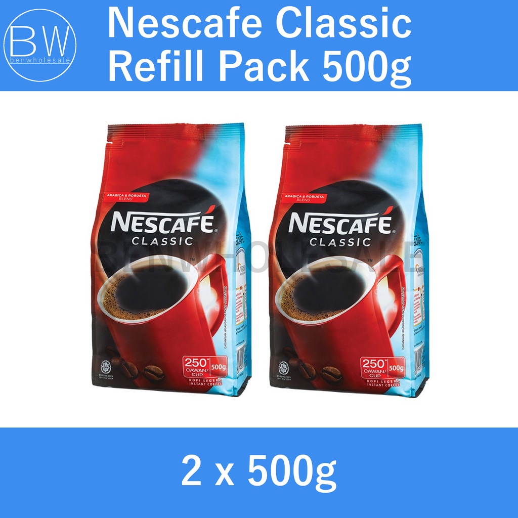 Nescafe Classic Refill Pack 2 x 500g bundle | Shopee Singapore