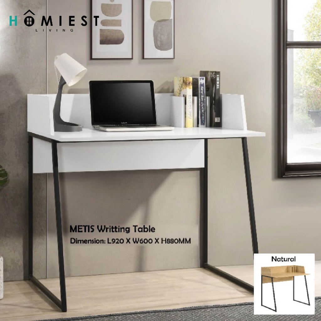 [HOMIEST] METIS Study Desk Office Table in White / Natural / Walnut ...