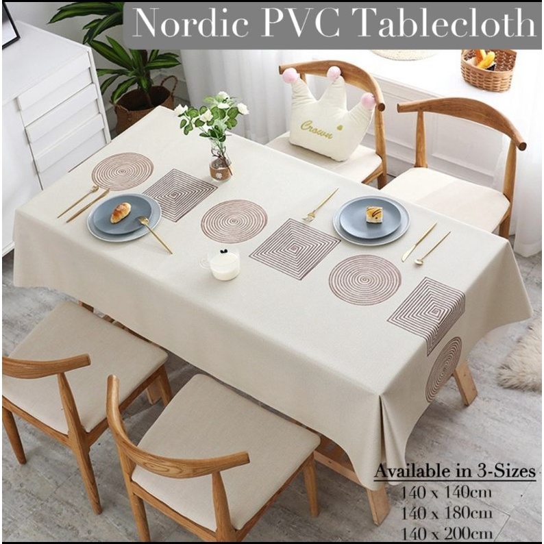 Nordic Table Cloth Waterproof ,Oil Proof PVC Table Cloth Cover for ...