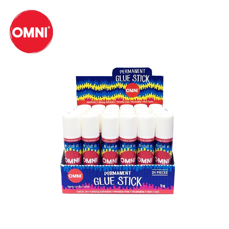 OMNI PERMANENT GLUE STICK STRONG 9g, Box of 24pcs | Shopee Singapore