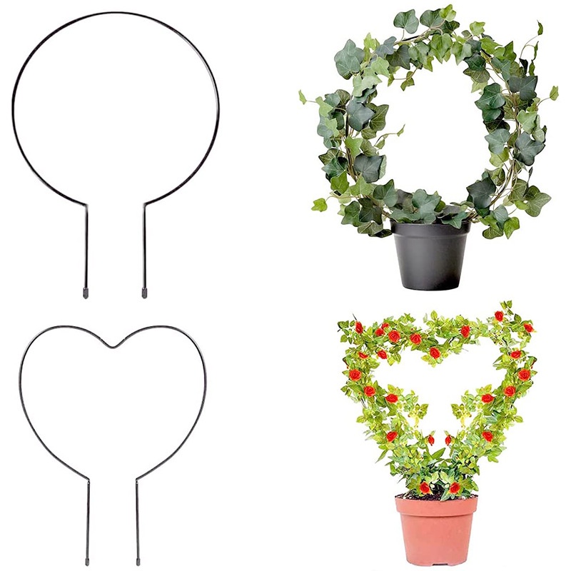 Round/Heart-Shaped Garden Trellis Support Frame/Plant Decorative ...