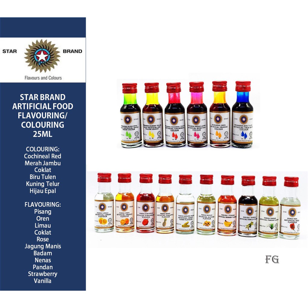 Star Brand Artificial Food Colouring/Flavouring 25ml-30ml | Shopee ...