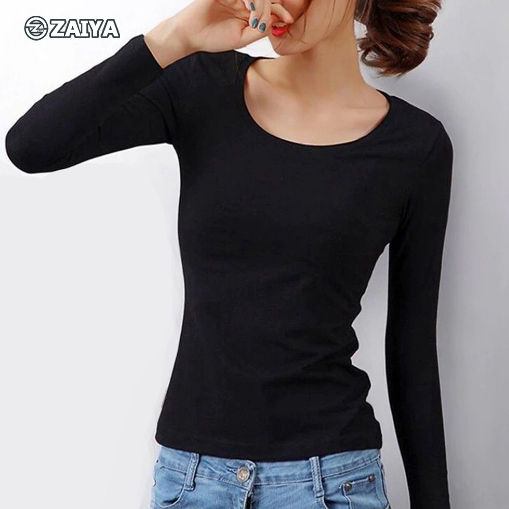 SHIGA Women Long Sleeve T-Shirt Top Inner Wear Baju Perempuan Lengan ...
