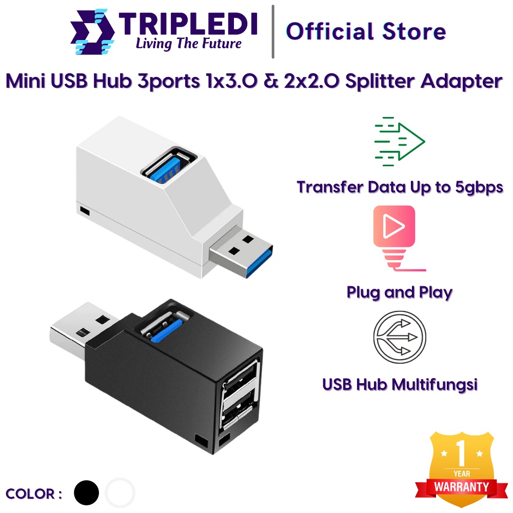 TRIPLEDI USB Hub Mini 3.0 Port 2.0 OTG Splitter Extender Adapter Laptop ...