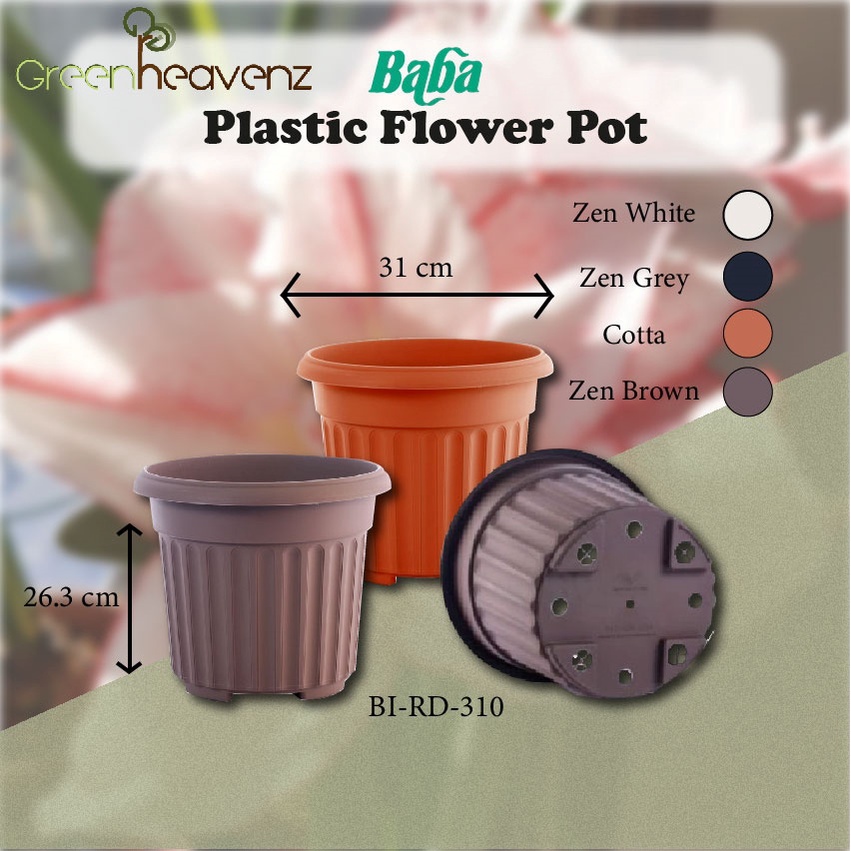 BABA BI-RD-310 Flower Plastic Pot Pasu Plastik Bunga Dan Sayur | Shopee ...