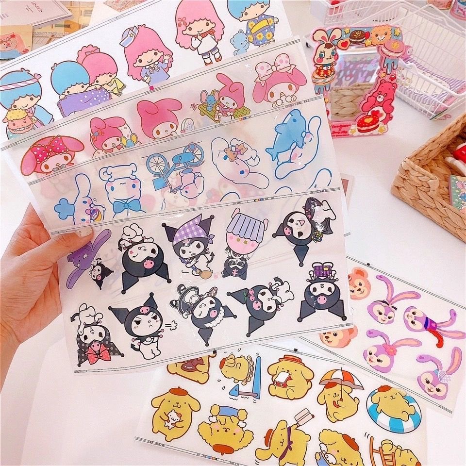 Sanrio Cartoon DIY Pvc Kuromi Cinnamoroll Waterproof Sticker Water Cup ...