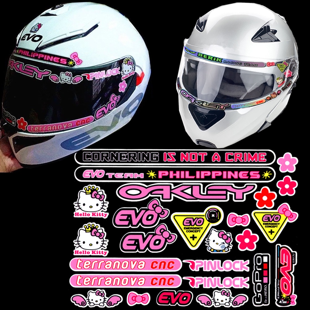AGV EVO Helmet Visor Reflective Hello Kitty Stickers 【Reflectorized ...