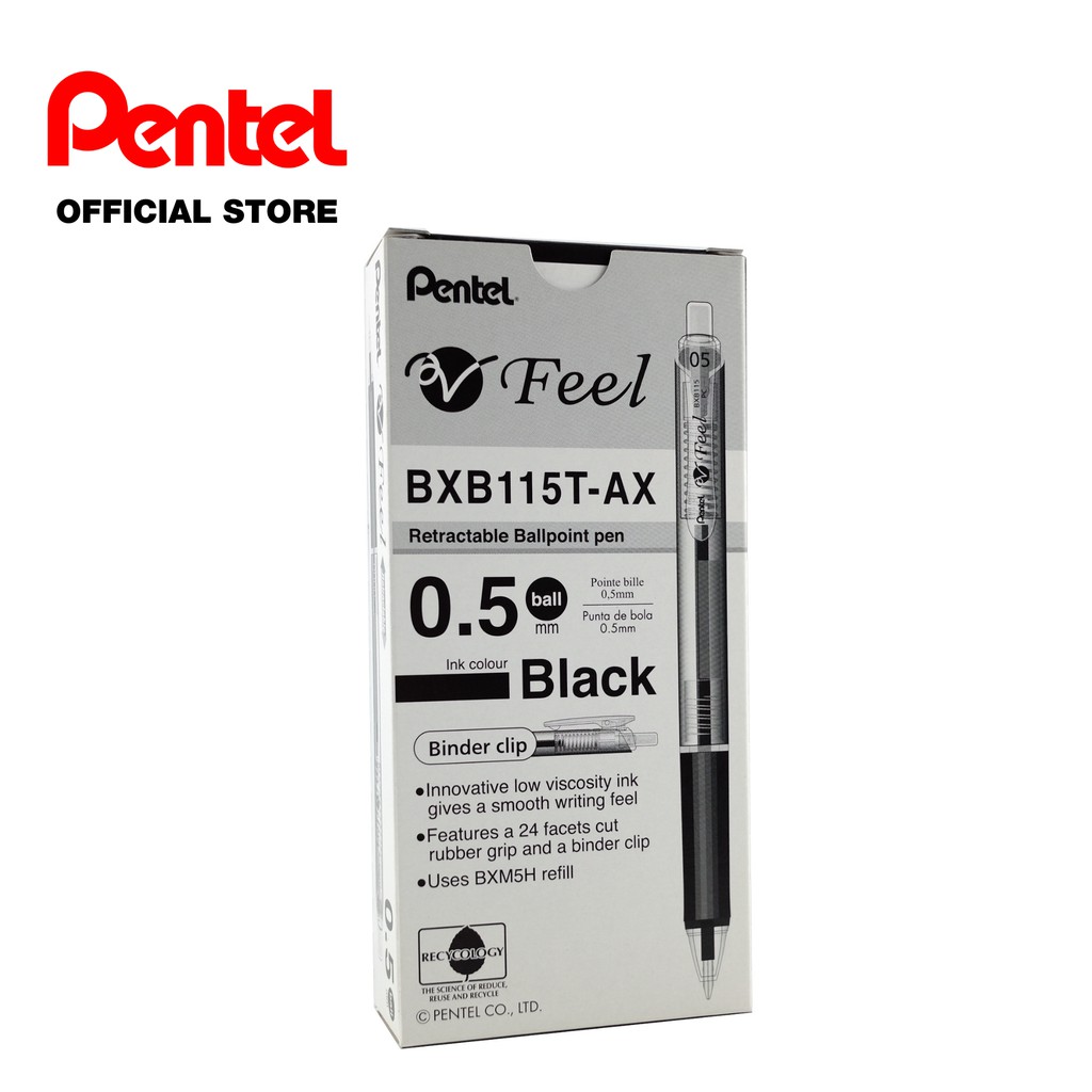 PENTEL Retractable Ballpoint Pen BXB115 (0.5mm, 10 Pieces) | Shopee ...