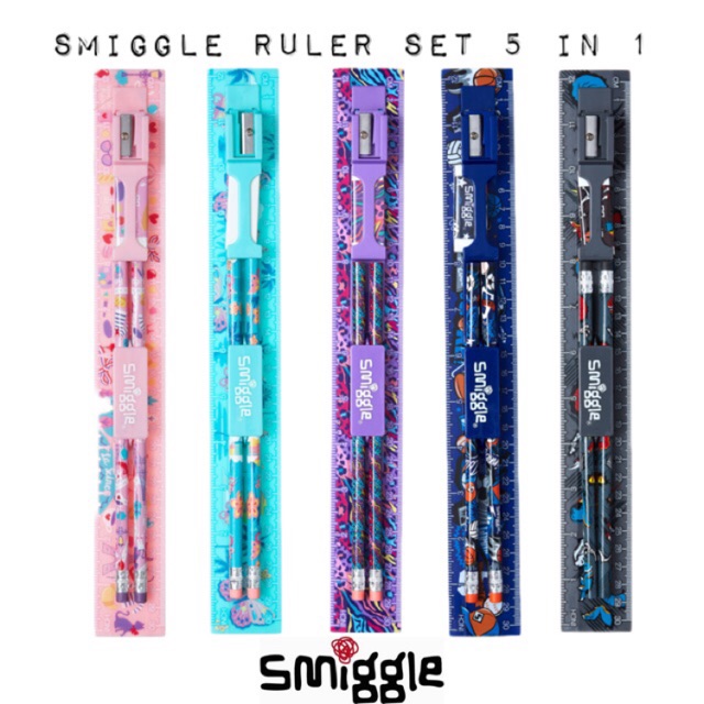Smiggle Ruler Set 5 in 1 Stationery & Slime Goo Smiggle Cosmic Purple ...
