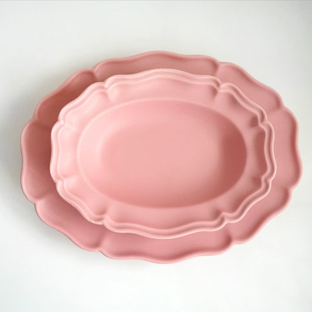 SET OF 2 MAUVE PINK SCALLOP DISH | Shopee Singapore