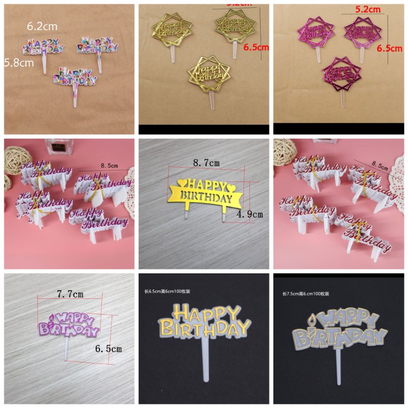 Mini cake topper small cake topper acrylic cake topper | Shopee Singapore