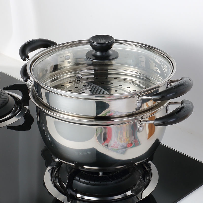 Extra Thick Stainless Steel Steamer Soup Pot Single-Layer Soup Pot Non ...