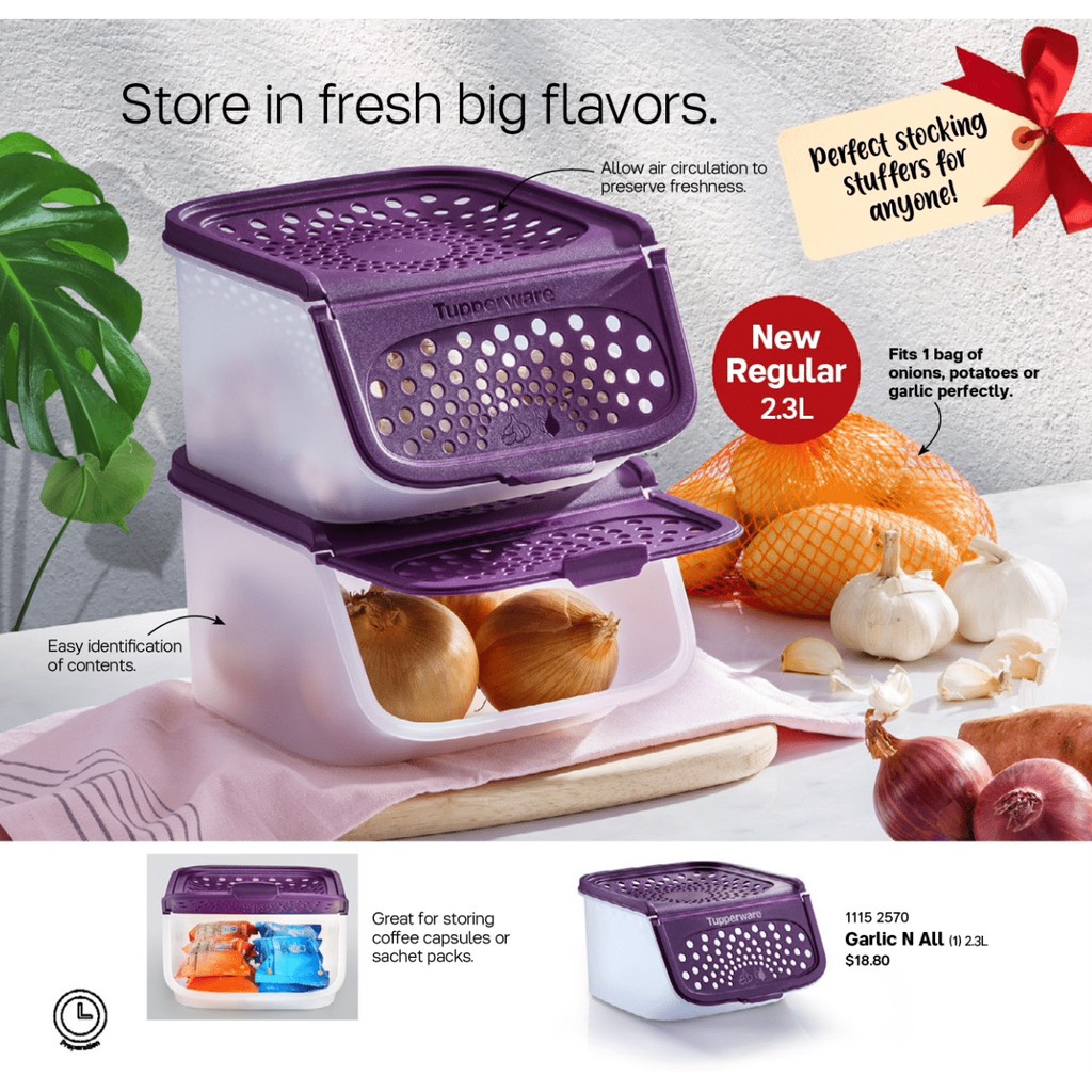 Tupperware Garlic N All 2.3L Container (1pc) | Shopee Singapore