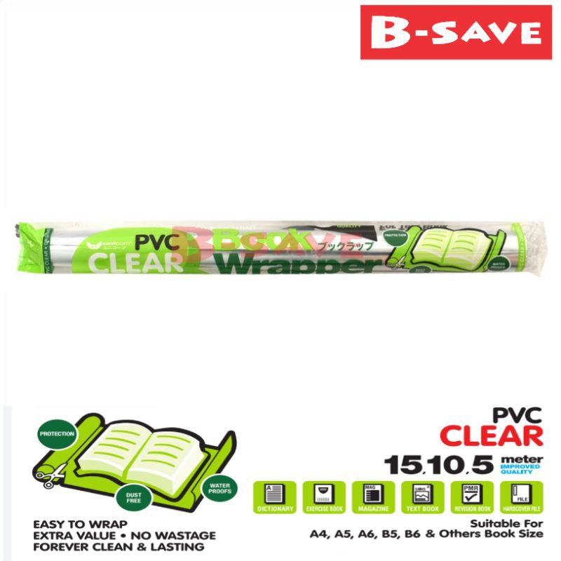 Unicorn PVC Clear Book Wrapper Roll 450mm x 5meter Book Cover | Shopee ...