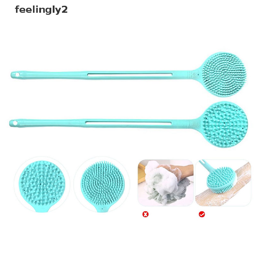 [feel] Multifunctional Silicone Body Bath Brush Back Scrubber Long