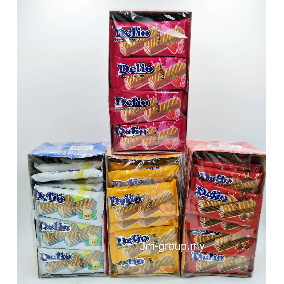 Delio Wafer 24 Pcs ( Chocolate / Milk / Strawberry / Orange ) | Shopee ...
