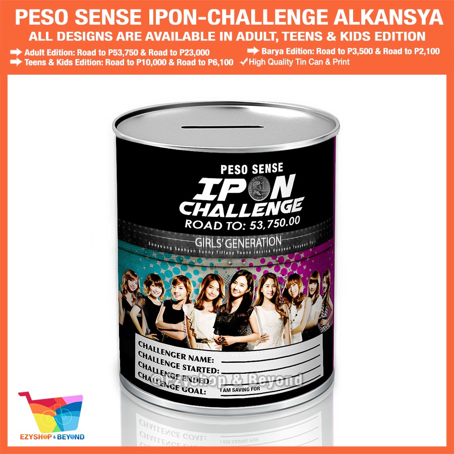 GirlsGen1 Peso Sense Ipon Challenge Coinbank by Ezyshop | Shopee Singapore