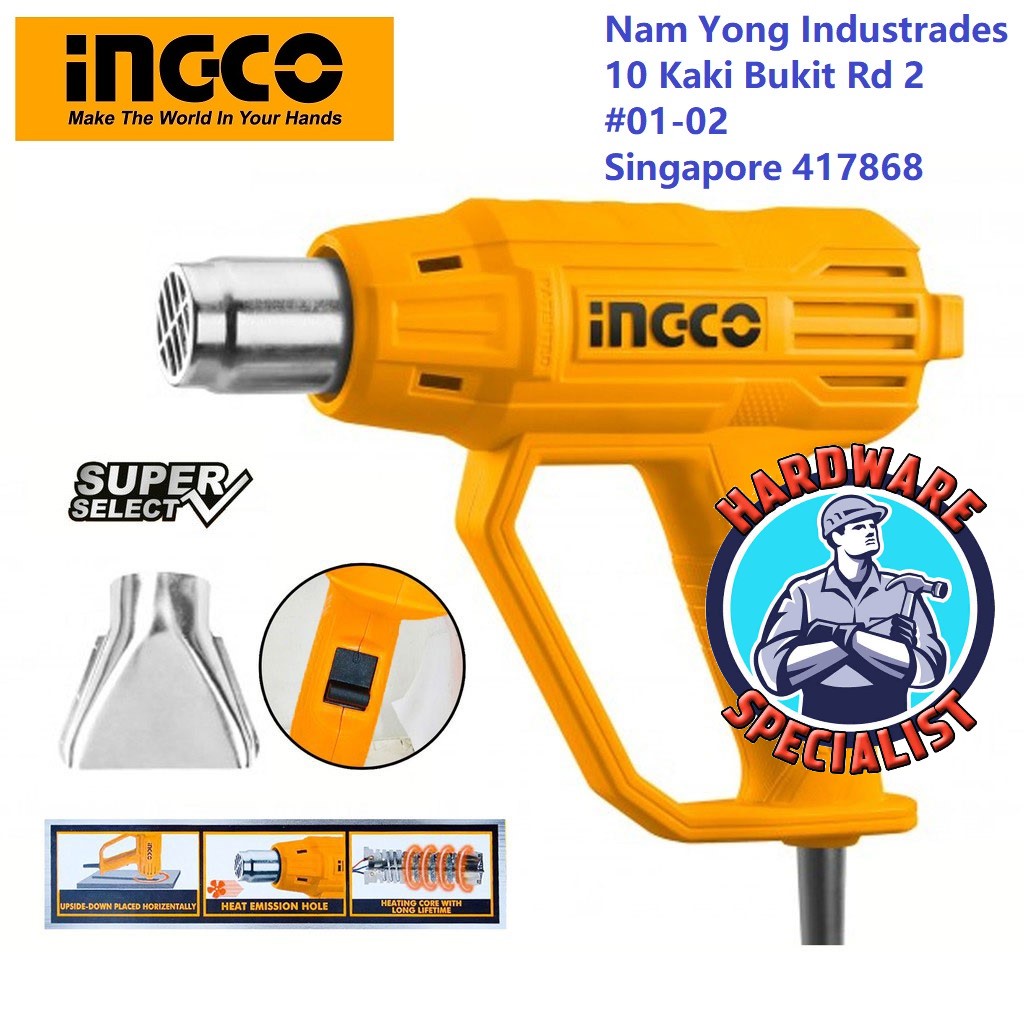 Ingco HG2000385 2000W Corded Heat Gun | Shopee Singapore