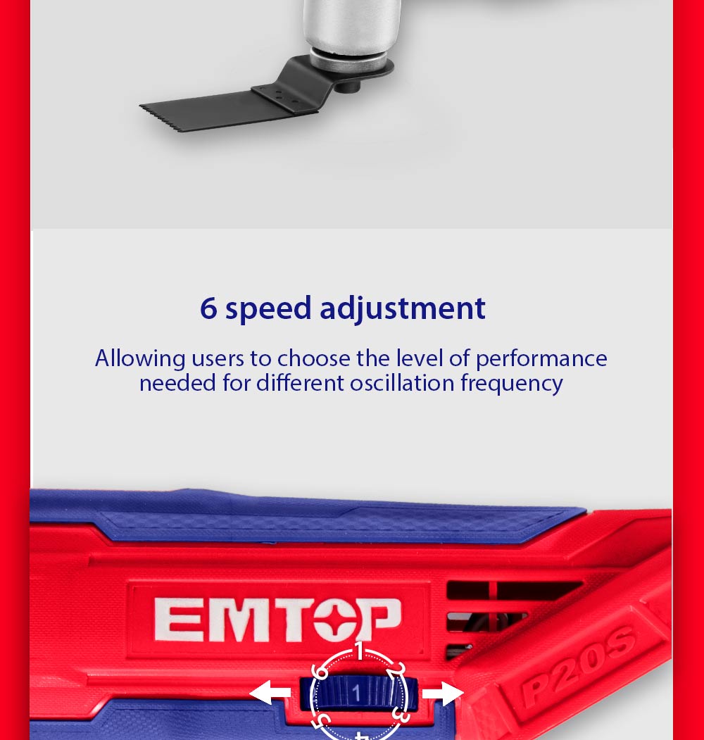 EMTOP 20V Lithium-Ion Multi-Tool Variable Speed With 8-Piece Kit ...