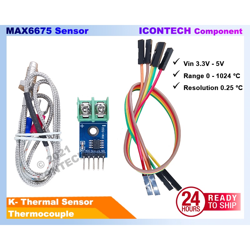 MAX6675 K Type Thermocoupler Thermal Sensor MAX6675 Temperature Sensor K-Type | Shopee Singapore
